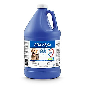 Adams Plus Flea & Tick Shampoo with Precor for Cats, Kittens, Dogs & Puppies Over 12 Weeks Of Age, Sensitive Skin Flea Treatment Formula, Kills Adult Fleas, Flea Eggs, Ticks, and Lice, 1 Gallon