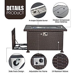 Propane Fire Pit Table for Indoor Outdoor