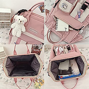 GGOOB Kawaii Backpack with Kawaii Pin and Accessories Backpack Cute Aesthetic Backpack Cute Kawaii Backpack for School (Black)