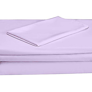 EVERYDAY KIDS 3 Piece Toddler Sheet Set - Soft Breathable Microfiber Toddler Bedding - Includes a Flat Sheet, a Fitted Sheet and a Pillowcase - Solid Purple