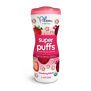 Plum Organics Baby Food Pouch | Super Reds | Strawberry & Beet | 1.5 Ounce | 4 Pack | Organic Food Squeeze for Babies, Kids, Toddlers