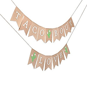 Taco Bout Love Burlap Banner - Taco Bout Love Couples Bridal Shower, Taco Bar Sign, Taco Burlap Banner, Fiesta Bachelorette Party Banner, Fiesta Bridal Shower Decorations, Mexico Bachelorette Theme