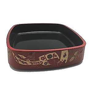 JapanBargain 4076, Sashimi Sushi Serving Tray Plate Platter Dish Japanese Plastic Lacquered Sushi Oke Hangiri, 12.75 inch