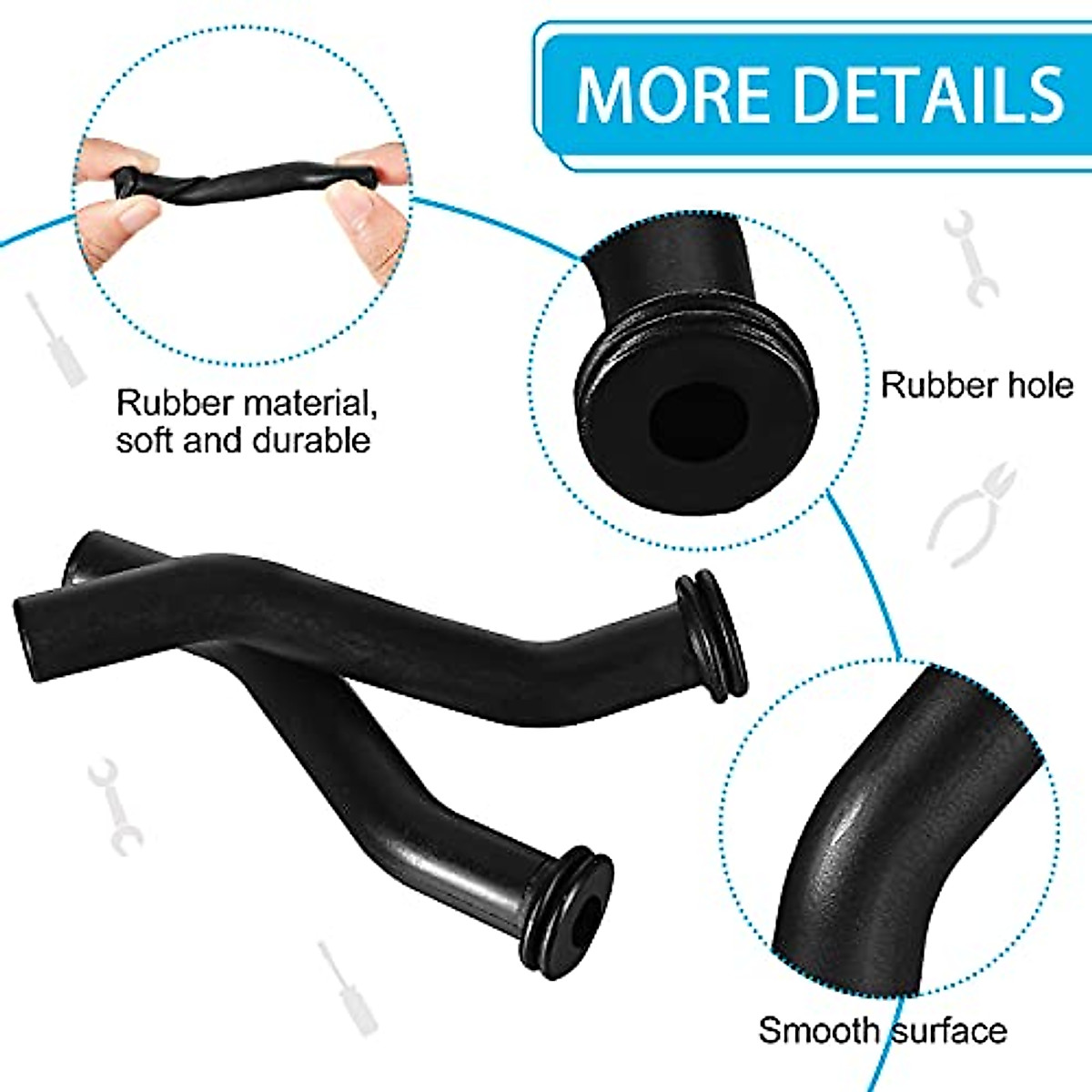 Tondiamo 6 Pieces 596163 Vacuum Hose Compatible with Briggs and Stratton, Black