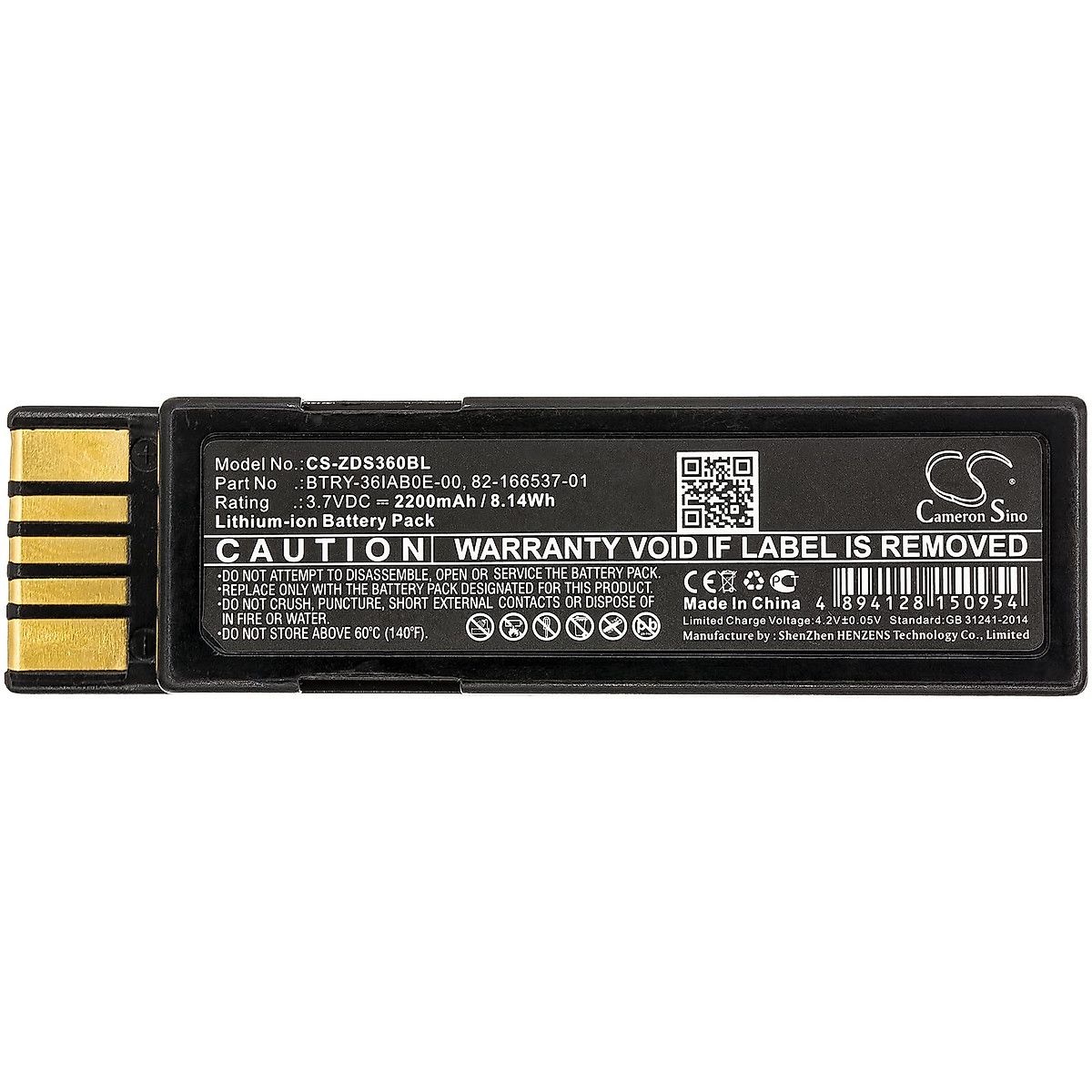 Zenander 3.7V BTRY-36IAB0E-00 82-166537-01 Battery Replacement for LS3678 DS3600 LI3600 LS3600 DS3678 EVM LI3678