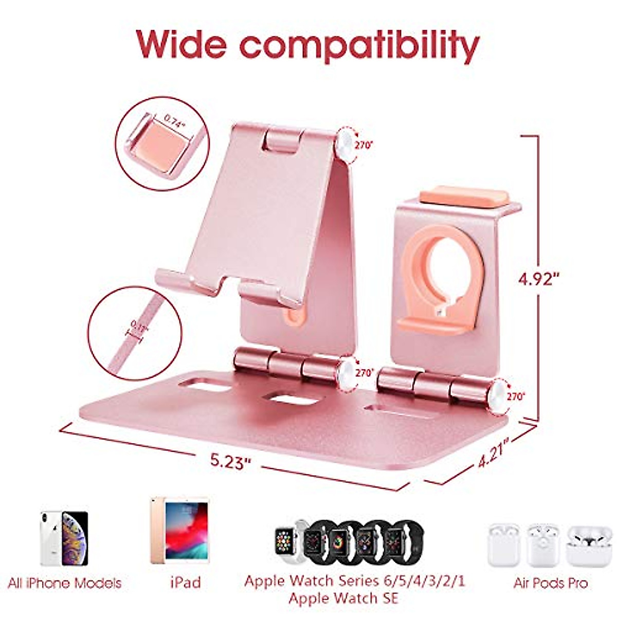 Fingic for 3 in 1 Charging Station for Samsung Galaxy S24 Ultra/S24+Plus/S24/Watch 7/6/5/4/3,AirPod Pro,Charge Stand with iPhone 15 Pro Max/15 Pro/Plus/15/14/14 Pro Max/14 Pro/14 Plus/iPhone 13/12