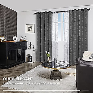 Deconovo Blackout Curtains for Bedroom 84 Inches Long, Black Out Curtains for Bedroom Windows, Thermal Insulated Curtain Drapes Grey (52W x 84L Inch, Grey, 2 Panels)