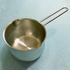 TIKUSAN Saucepan, Stainless Steel Milk Pan Made in Japan, Butter Warmer Measuring Pan Sauce with Heatproof Handle, Chocolate Melting Cheese Baking Pot for Stove Top (0.8 Quart)