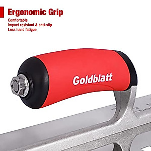 Goldblatt 1/2" Square Notch Trowel, Made of Premium Stainless Steel with Soft Grip Handle, Perfect Tool for Cement, Concrete, Masonry Tile Installation Work