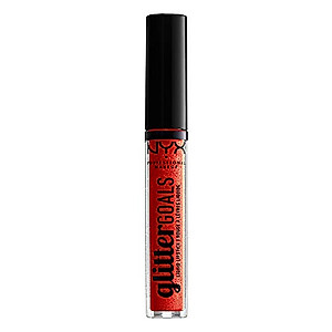 NYX PROFESSIONAL MAKEUP Glitter Goals Liquid Lipstick - Shimmy (Coral Orange With Gold Glitter)