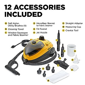 Wagner Spraytech C900054 905e AutoRight Multi-Purpose Steam Cleaner, 12 Accessories Included, Power Steamer for cleaning, Color May Vary