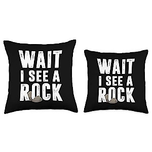 Rockhound Rock Geode Hunter Gift Shop Wait I See Rockhound Fan Rock Geode Hunter Geologist Throw Pillow, 16x16, Multicolor