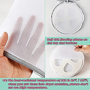 GINOYA 8 inches Bra Laundry Bags, 3pcs Mesh Washing Bags with Floating Plates and Extension Cord for Lingerie (Fits A-G Cup)