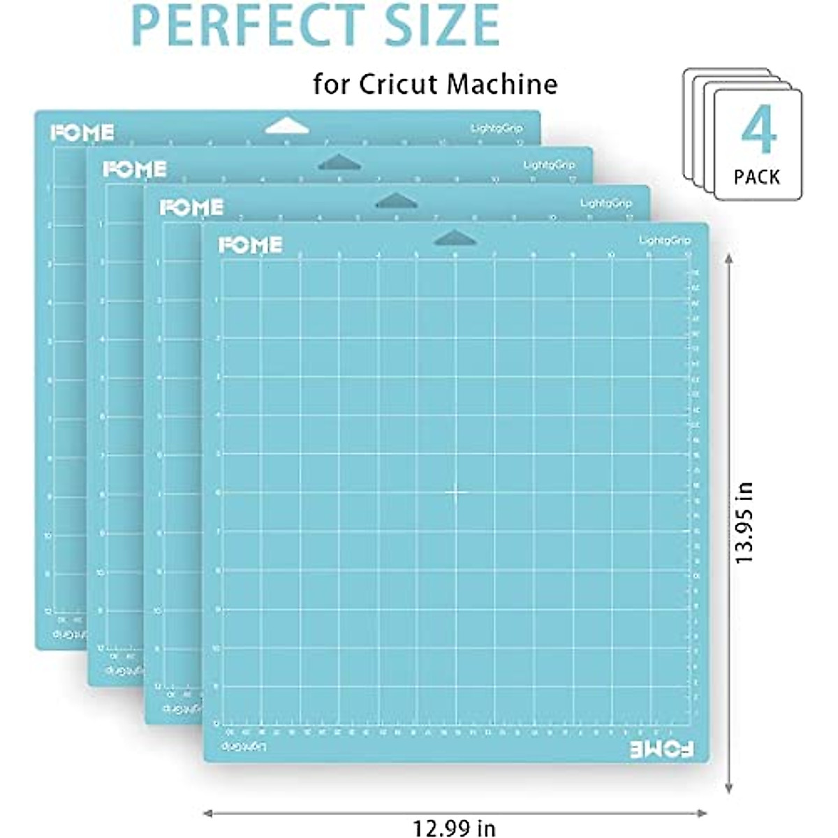 Cutting Mat for Cricuts, FOME 4PCS Standard Adhesive Grip Cutting Mat 12x12 inch Standard Adhesive Sticky Quilting Replacement Cut Mats for Cricuts Maker 3/Maker/Explore 3/Air 2/Air/One