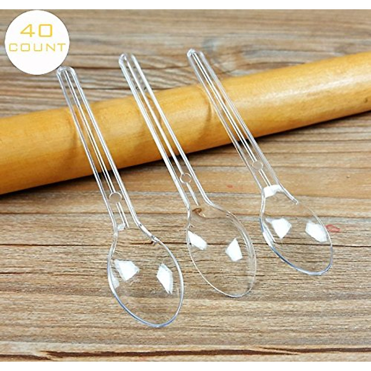 Z-Color 50pcs 4OZ Embellish Crystal Clear Hard Plastic Dessert Cups With Spoons