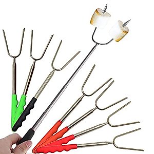 EX ELECTRONIX EXPRESS 8 Pack Extra Long Telescoping Marshmallow Roasting Sticks with Storage Bag - Extends to 33 Inches, Shrinks to Less Than 10 Inches for Travel - Perfect for Camping