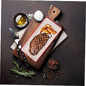 ADOCARN 1pc Pottery X Plate Bread Pasta Microwave Style Gnomes Event Small Baking Display Platter Snacks Japanese Use Dessert Chips Home Serving Salad Oval Decor Platters Restaurant