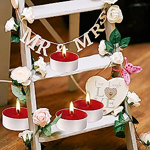 100 Packs Red Tealight Candles,Romantic Love Unscented Tea Lights Candles,Dripless & Long Lasting Smokeless Mini Tealight Candles for Mood,Romantic Decor,Pool,Dinners,Home,Wedding,Crafts(Red)