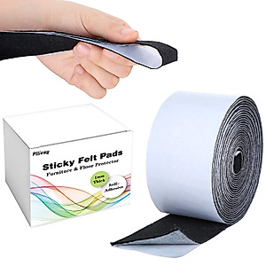 Pllieay 1 Pack Felt Tape in Self Adhesive, Polyester Felt Tape Furniture Felt Strips 1.96 inch x 0.04 inch x 14.7 feet for Furniture and Hard Surfaces