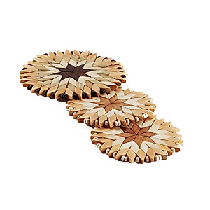 Set of 3 Small Handmade Wooden Trivets for Hot Dishes - Two 6" and one 7"- Coasters and Hot Pads - Great Kitchen Gift Idea - by SPL Woodcraft Ukraine