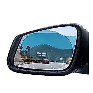 2 PCS Rearview Mirror Anti Fog Rainproof Film Door Rearview Waterproof Wing Anti Glare Film Side Mirror Nano Coating HD Waterproof PET for Safe Driving - (95 * 135mm-Oval)