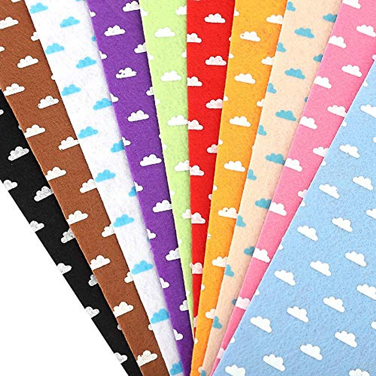 Craft Sheet DIY Non-Woven Fabric, 10Pcs Non-Woven Fabric, Coin Bag Sewing for Making Costumes Christmas Crafts(15 * 15cm 10 Colors/Bag)