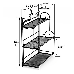 YIUKEA Bathroom Organizer Countertop - 3 Tier Spice Rack Organizer, Counter Organization and Storage for Bathroom, Kitchen, Bedroom, Offices, Foldable