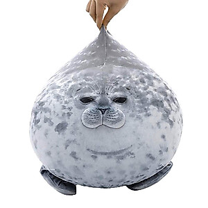 ARELUX 17.7in Soft Seal Plushie Pillow: Chubby Blob Seal Hugging Pillow,Cute Stuffed Animal Plush Pillow Toy Kawaii Room Decor for Kids Boys Girls