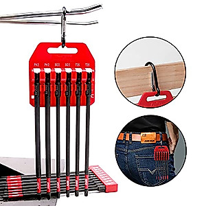 Protorq Long Impact Bit Set, PH2 SQ2 T25, 6-Inch Length, 6-Piece with 1-Piece Magnetizer & demagnetizer