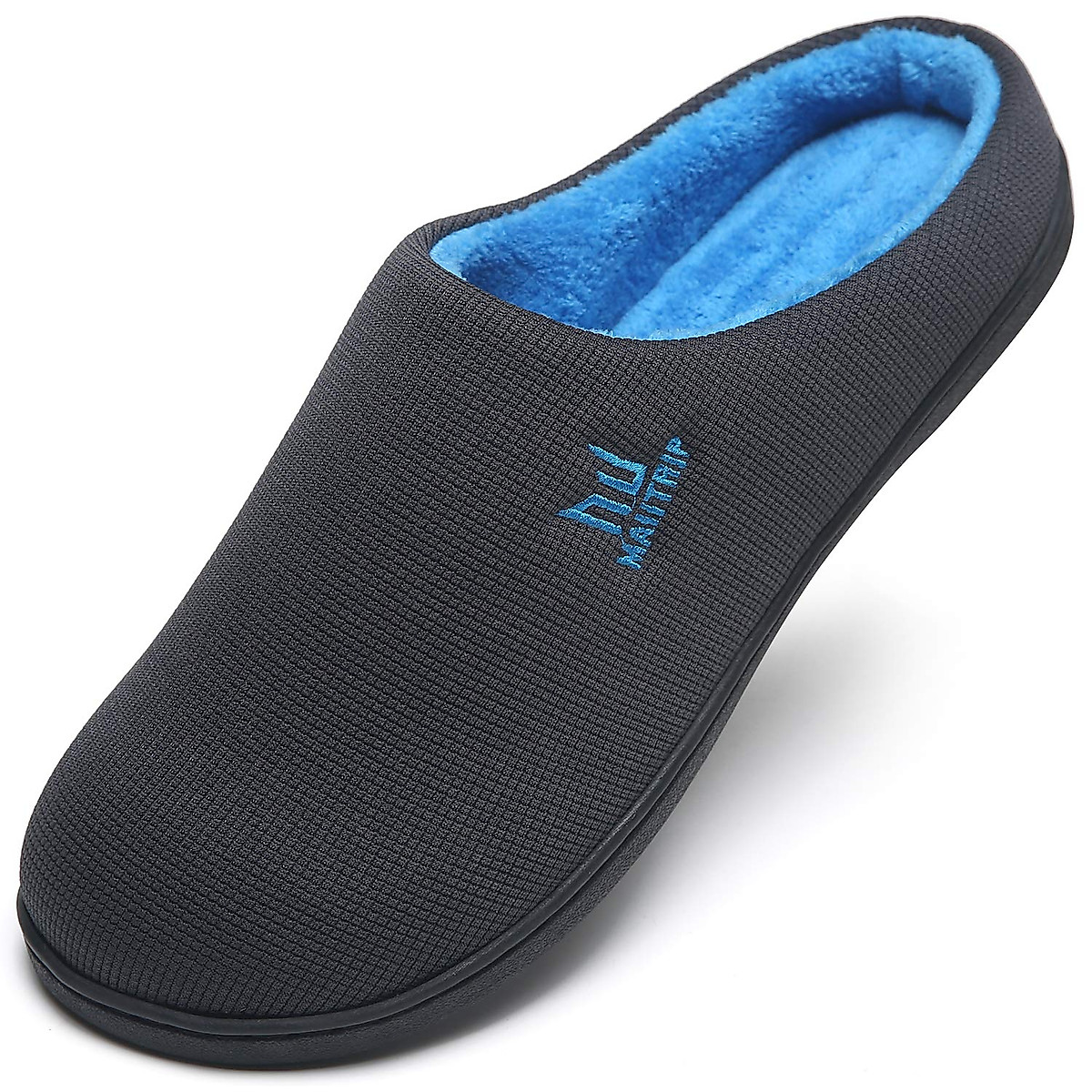 MAIITRIP Men's Cozy Memory Foam House Slippers Non Slip (Size:7-17) grey Size: 16-17