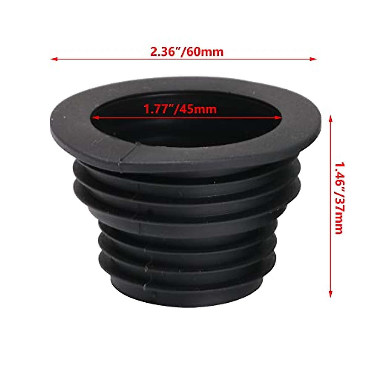 RDEXP 2X Drain Pipe Seal Hose Plug Washing Machine Drain for Bathroom Kitchen Black