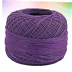 Ciieeo 1 Roll Yarn Wool Yarn Purple Yarn Hand Knitting Yarn Cotton Linen Yarn Cotton Warp Thread Crochet Yarn Cotton Yarn to Weave Purple Cotton Ball Cotton Blend Sock Yarn