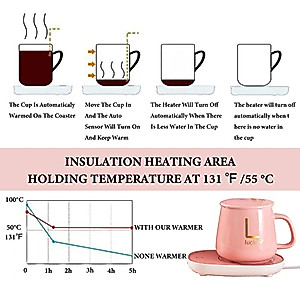 Coffee Mug Warmer, Coffee Warmer for Desk Coffee Cup Warmer Auto Shut Off, Mug Warmer with 3 Temperature Settings, Intelligent Gravity Sensing Coffee Heater, Electric Beverage Warmer for Coffee