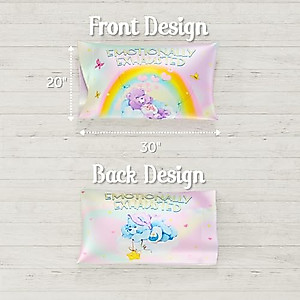 Care Bears Classic Retro Beauty Silky Satin Standard Pillowcase Cover 20x30 for Hair and Skin, (Official Licensed Product) by Franco Collectibles