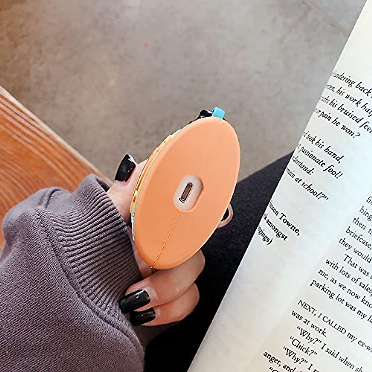 Ultra Thick Soft Silicone Case for Apple AirPods Pro 2019 Generation with Keychain Hook Peanut Butter 3D Cartoon Food Cute Lovely Fun Funny Unique Creative Cool Kids Girls Women