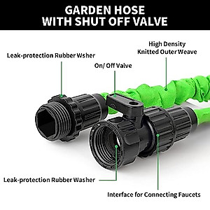 Expandable Garden Hose Water Pipe - 50FT Flexible Water Hose with 7 Function Spray Nozzle, Expandable Hose Pipe Spray Gun, Magic Water Pipe, Green