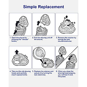 SH30 Replacement Heads Compatible with Shaver 2300 S1211/81, 3800 S3311/85, 3500 S3212/82, 2100 S1560/81, Series 3000 2000 1000 S738 Click and Style, 3Packs ComfortCut Shaving Heads, 1 Cleaning Brush