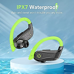 Vanzon Wireless Earbuds Bluetooth Headphones, IPX7 Waterproof Over Ear Earphones for 48Hrs Play Back Sport Earphones,with LED Charging Case&Earhooks Built-in Mic Headset Workout