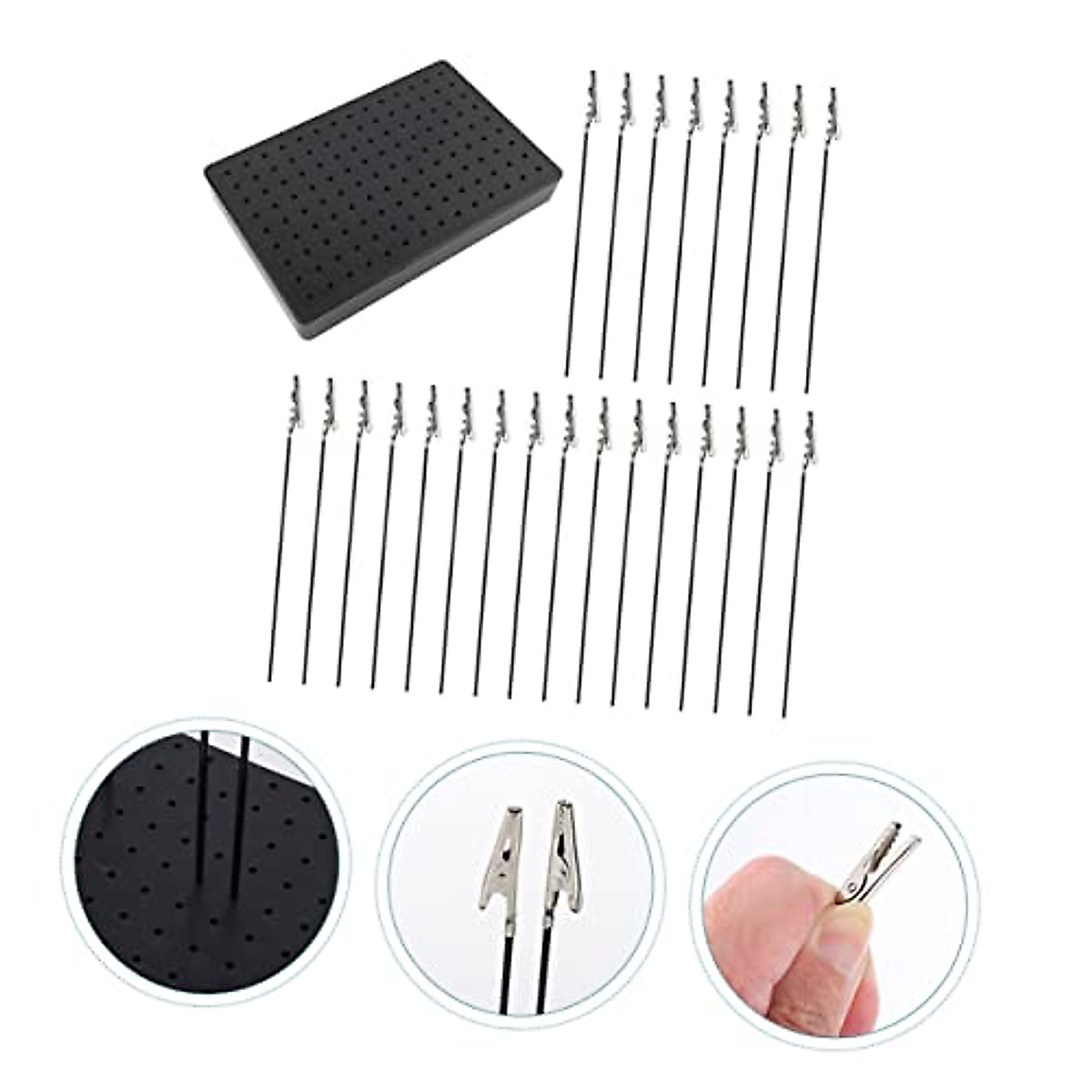 EXCEART 3 Sets Color Clip Base Spray Paint for Plastic Models Coloring Tools Airbrush Hobby Model Holder Coloring Clamps DIY Coloring Clips Workbench Paint Rack Bamboo Stick Easel Bracket