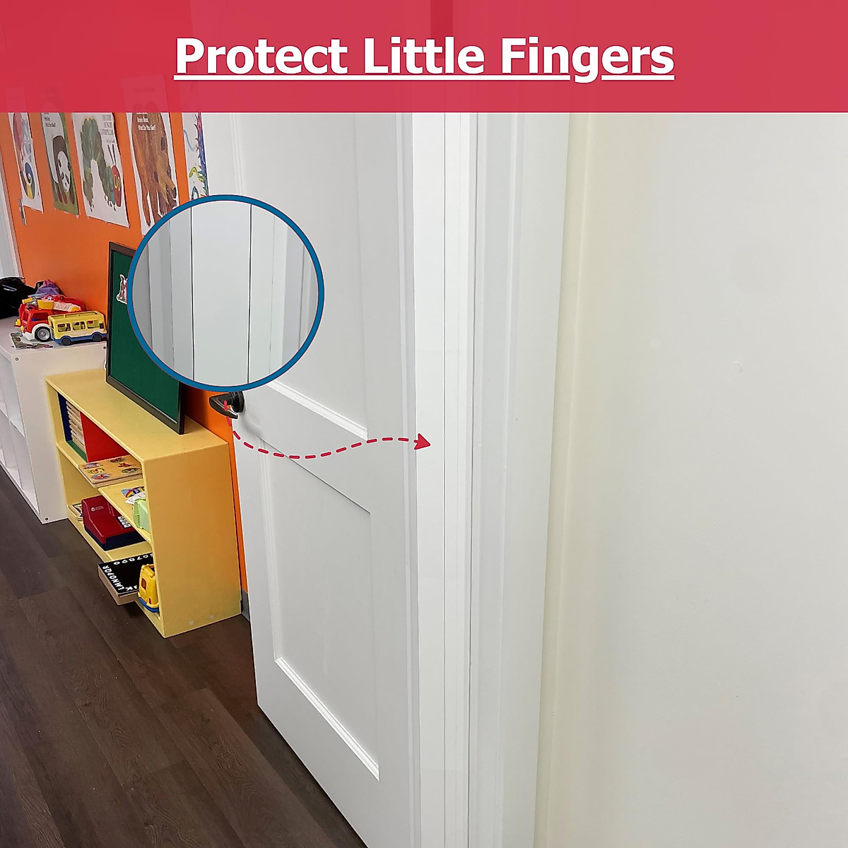 PinchNot Commercial Set Door Finger Hinge-Side Safety Guard Shield Protector