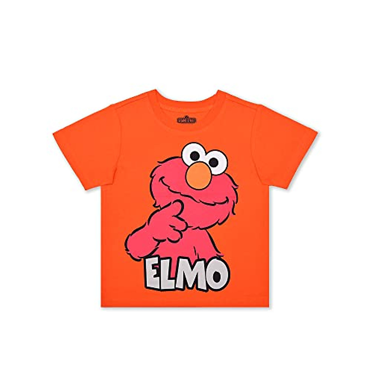 Sesame Street Elmo, Cookie Monster and Oscar Boys T-Shirt and Short Pants Set for Infant and Toddlers – White/Orange/Grey
