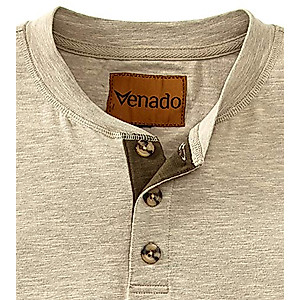 Venado Long Sleeve Shirts for Men – Flex Henley Shirts for Men Outdoor Wear (XX-Large Tall, Oatmeal)