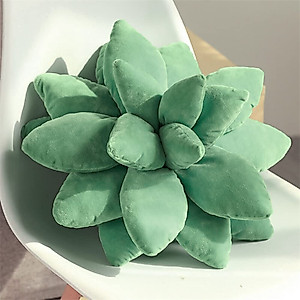 TADESES 3D Succulent Pillow,Cute Pillows,Leaf Pillow,Decorative Throw Pillow,Gifts for Succulent Lovers Or Kids (10 inches, Dark Green)