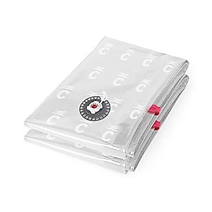 Compactor Aspispace Space Saving Large Vacuum Storage Bag for 1 Double Duvet 80 x 100cm-Pack of 2, L, Clear, 2 Pack