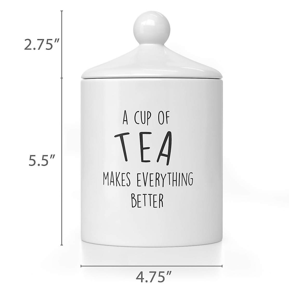 Barnyard Designs Canister Sets for Kitchen Counter, Ceramic Canister Set, Decorative Kitchen Canisters, Coffee Tea Sugar Container Set, Rustic Farmhouse Canisters Ceramic Jar, White, Set of 3