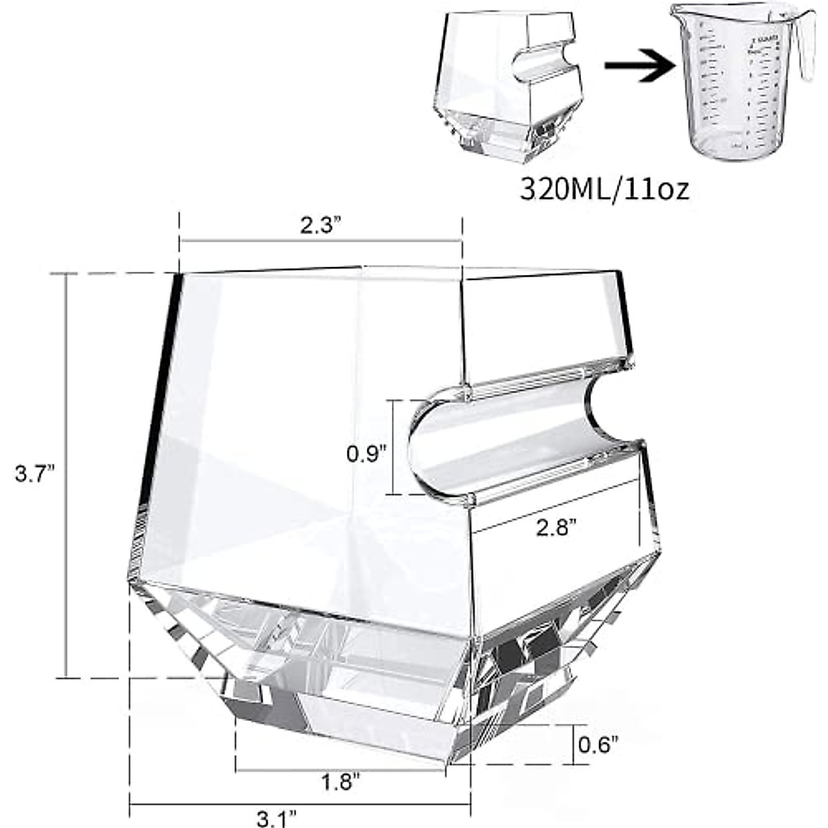 KIT TOWN Old Fashioned Whiskey Glass with Holder Rest, Whiskey Gifts for Men, Fathers Day Gifts 11 Oz Glass Whiskey Tumbler for Scotch, Bourbon, Liquor and Cocktail Drinks