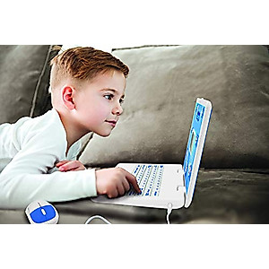 LEXiBOOK JC598i1_01 Educational and Bilingual Laptop French/English-Toy for Children with 124 Activities to Learn Mathematics, Dactylography, Logic, Clock Reading, Play Games and Music