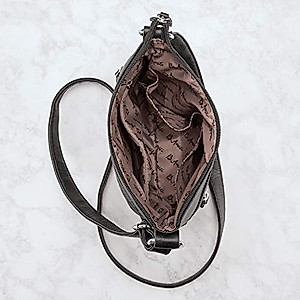 Fox Valley Traders B.Amici Francesca RFID Lockport Crossbody Bag, RFID Lining, Adjustable Straps, Black