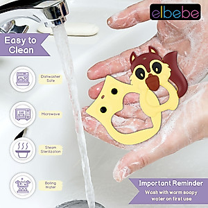 Elbebe Silicone Teething Toys - Baby Teething Toys - Baby Teether - Silicone Teethers for Babies - Baby Chew Toys - Silicone Baby Teether - Infant Teething Toys - Owl & Squirrel - Set of 2