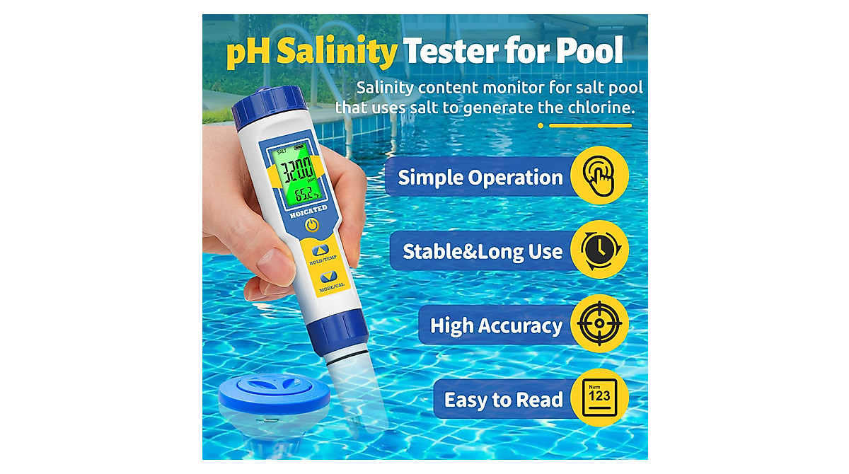 HOICATED Digital Salinity & TDS Meter for Pool, Hydroponics & Water